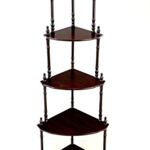 Frenchi Home Furnishing 5-Tier Corner Stand, Dark Cherry