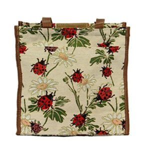 Signare Tapestry Shoulder Bag Shopping Bag for Women with Ladybird Design (SHOP-LDBD)