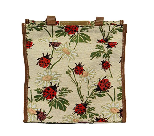 Signare Tapestry Shoulder Bag Shopping Bag for Women with Ladybird Design (SHOP-LDBD)