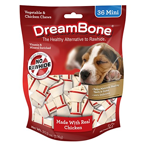 Dreambone Vegetable & Chicken Dog Chews, Rawhide Free, Mini, DBC-02028, 36 Count(Pack of 1)