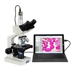 omax 40x-2000x lab trinocular compound led microscope with 1.3mp camera