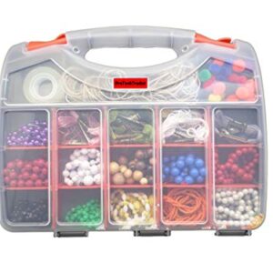 Deluxe Double Sided Storage Organizer Carrying Case with 36 Compartments - Used as a Tacklebox/Tool box/Craft Sorter. Holds Fasteners/Screws/Fishing/Tackle/Tools/Crafts/Beads/Electronics/Components