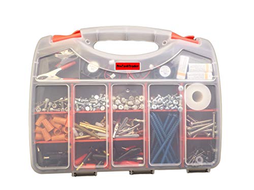 Deluxe Double Sided Storage Organizer Carrying Case with 36 Compartments - Used as a Tacklebox/Tool box/Craft Sorter. Holds Fasteners/Screws/Fishing/Tackle/Tools/Crafts/Beads/Electronics/Components