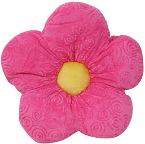 adorable 15" minky flower pink throw pillow