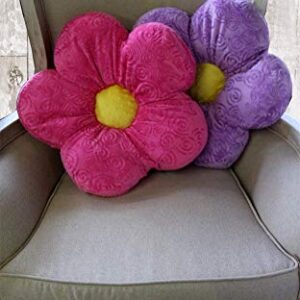 Adorable 15" Minky Flower Pink Throw Pillow