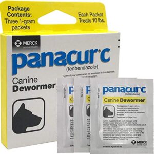 panacur c canine dewormer dogs 1 (3 packets) gram each packet treats 10 lbs