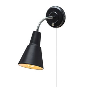 globe electric 65312 ramezay gooseneck sconce, matte black