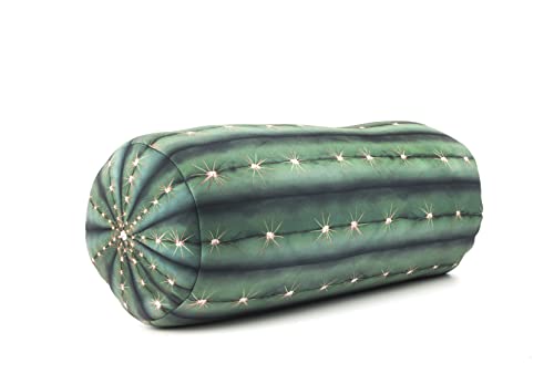 Kikkerland Cactus Plant Soft Plush Pillow Headrest for Home, Office, Travel