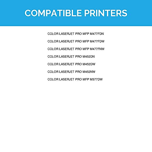 LD Products Compatible Toner Cartridge Replacements for HP 410X High Yield (1 Black, 1 Cyan, 1 Magenta, 1 Yellow, 4PK) for HP Color Laserjet Pro MFP M477fdn M477fdw M477fnw M452dn M452dw and M452nww