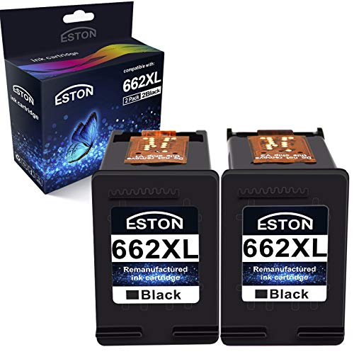 ESTON 662XL Black Remanufactured Replacement for HP 662XL 662 XL Ink Cartridges Used for HP Deskjet Ink Advantage 1015 1515 2515 2545 2645 3515 3545 4645 (2-Black)