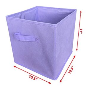 Sodynee Foldable Cloth Storage Cube Basket Bins Organizer Containers Drawers, 6 Pack, Light Purple