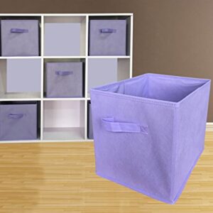 Sodynee Foldable Cloth Storage Cube Basket Bins Organizer Containers Drawers, 6 Pack, Light Purple