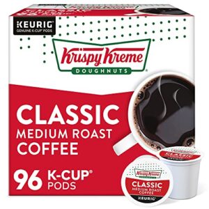 krispy kreme classic, single-serve keurig k-cup pods, medium roast coffee, 96 count