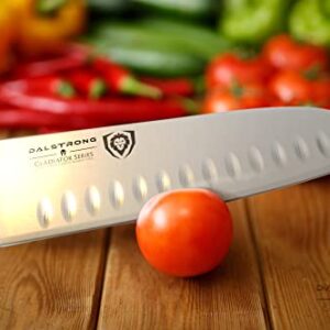 Dalstrong Santoku Knife - 7 inch - Gladiator Series ELITE - High Carbon German Steel - Sheath Included - Razor Sharp Kitchen Knife - Asian Vegetable Knife - NSF Certified