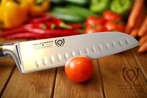 Dalstrong Santoku Knife - 7 inch - Gladiator Series ELITE - High Carbon German Steel - Sheath Included - Razor Sharp Kitchen Knife - Asian Vegetable Knife - NSF Certified