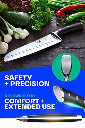 Dalstrong Santoku Knife - 7 inch - Gladiator Series ELITE - High Carbon German Steel - Sheath Included - Razor Sharp Kitchen Knife - Asian Vegetable Knife - NSF Certified