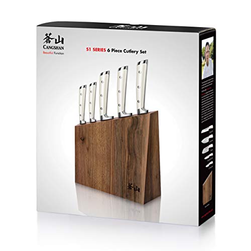 Cangshan S1 Series 59663 6-Piece German Steel Forged Knife Set, Walnut