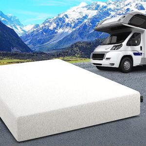 zinus 8 inch ultima memory foam mattress / short queen size for rvs, campers & trailers / mattress-in-a-box white