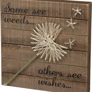 Primitives by Kathy 30457 String Art Box Sign, Dandelion Wishes