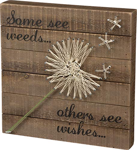 Primitives by Kathy 30457 String Art Box Sign, Dandelion Wishes