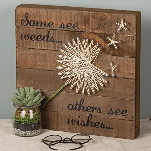 Primitives by Kathy 30457 String Art Box Sign, Dandelion Wishes