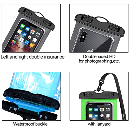 6 Pack Universal Waterproof Phone Pouch, Large Phone Waterproof Case Dry Bag IPX8 Outdoor Sports for Apple iPhone 14 13 12 11 Pro Max XS Max XR X 8 7 6 Plus SE, Samsung S21 S20 S10,Note,Up to 7"