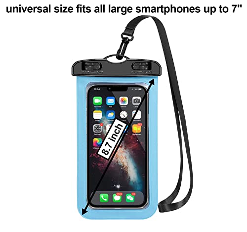 6 Pack Universal Waterproof Phone Pouch, Large Phone Waterproof Case Dry Bag IPX8 Outdoor Sports for Apple iPhone 14 13 12 11 Pro Max XS Max XR X 8 7 6 Plus SE, Samsung S21 S20 S10,Note,Up to 7"