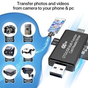 Micro USB OTG to USB 2.0 SD Card Adapter, COCOCKA Micro SD Card Reader，Trail Camera Memory Card Adapter Connector for Android Phone/Computer，Supports SD/SDHC/SCXC/MMC/MMC Micro