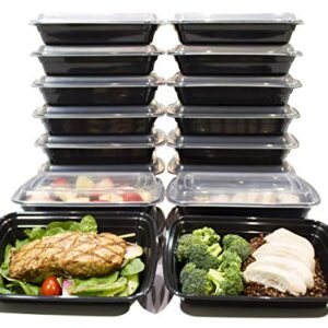 [20 Pack] 24 Oz. Meal Prep Containers BPA Free Plastic Reusable Food Storage Container Microwave & Dishwasher Safe w/Airtight Lid For Portion Control & Bento Box Lunch Box