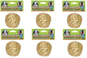 (6 pack) ware natural sisal ball toy for small pets, medium