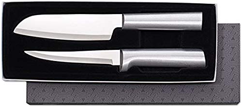 Rada Cutlery Two Piece Knife Stainless Steel Cook’s Choice Gift Set with Aluminum, 8 Inches, Silver Handle