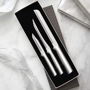 Rada Cutlery Sensational Serrations 3-Piece Kitchen Knife Set Stainless Steel Blade and Aluminum, Silver Handle