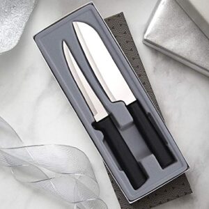 Rada Cutlery Two Piece Knife Stainless Steel Cook’s Choice Gift Set Steel Resin, 2, Black Handle