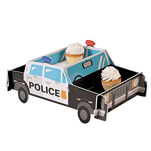 Fun Express - Police Party Cupcake Holder for Birthday - Party Supplies - Serveware & Barware - Misc Serveware & Barware - Birthday - 1 Piece