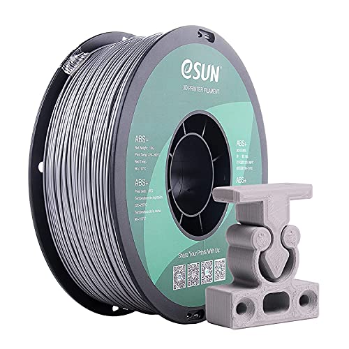 eSUN 1.75mm Gray ABS+ 3D Printer Filament 1kg Spool (2.2lbs), Gray