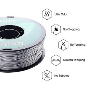 eSUN 1.75mm Gray ABS+ 3D Printer Filament 1kg Spool (2.2lbs), Gray