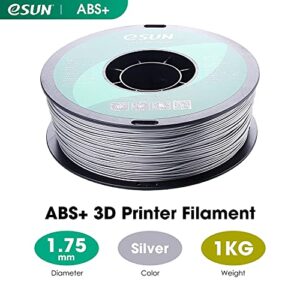 eSUN 1.75mm Gray ABS+ 3D Printer Filament 1kg Spool (2.2lbs), Gray