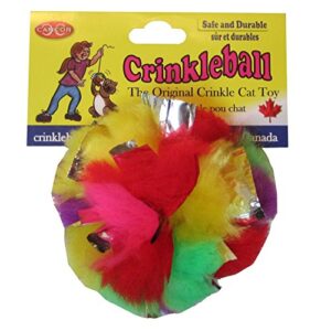 cancor innovations jumbo crinkle ball cat toy, 3.5"