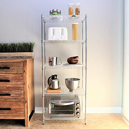 Apollo Hardware Chrome 5-Shelf Wire Shelving 24"x14"x60" (Chrome)