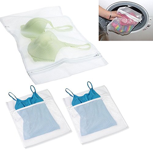 2 Zipped Laundry Washing Wash Bags 10X12 Net Mesh Delicate Bra Clothes Undewear