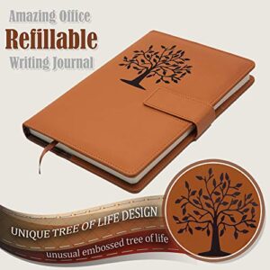 The Tree Of Life Journal | 5x8 Inches, 200 Lined Pages, Magnetic Clasp, Refillable | Diary, Cute Notebook Journal, Personal Journal for Women or Men