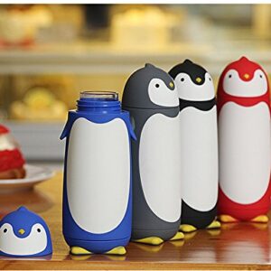 ChezMax Penguin Cartoon Water Bottle for Kids Water Glass 10.0oz Red