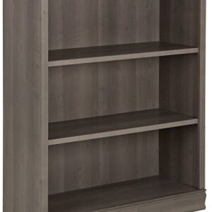 South Shore Morgan Small 3-Shelf Bookcase - Adjustable Shelves, Grey Maple