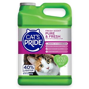 cat's pride premium lightweight clumping litter: pure & fresh - up to 10 days of powerful odor control - multi-cat, scented, 10 pounds