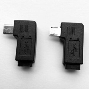 posdou 1 pair right left 90 degree angle micro usb male to micro usb female adapter