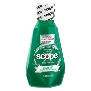 Scope Mouthwash Classic Original Mint 1.2 Oz Travel Size Pack of 3)