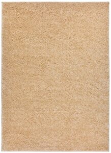 soho shaggy collection solid color shag area rug rugs 7 color options (beige, 2 x 3)