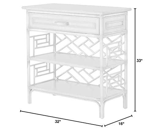 David Francis Furniture Chinese Chippendale Shelf, White