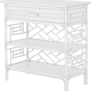 David Francis Furniture Chinese Chippendale Shelf, White