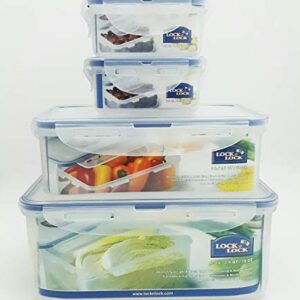 Lock & Lock Plastic Food Storage Airtight Container Set (2300ml/78oz+1000ml/34oz+(180ml/6oz×2))